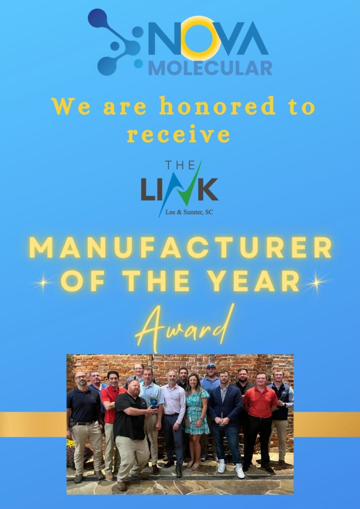 Nova named 2024 Local Manufacturer of the Year by Sumter Economic Development and The Link ...